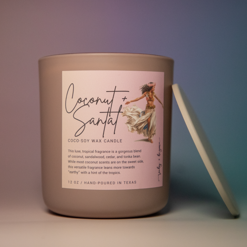 Coconut + Santal Soy Candle | Ruby + Begonia