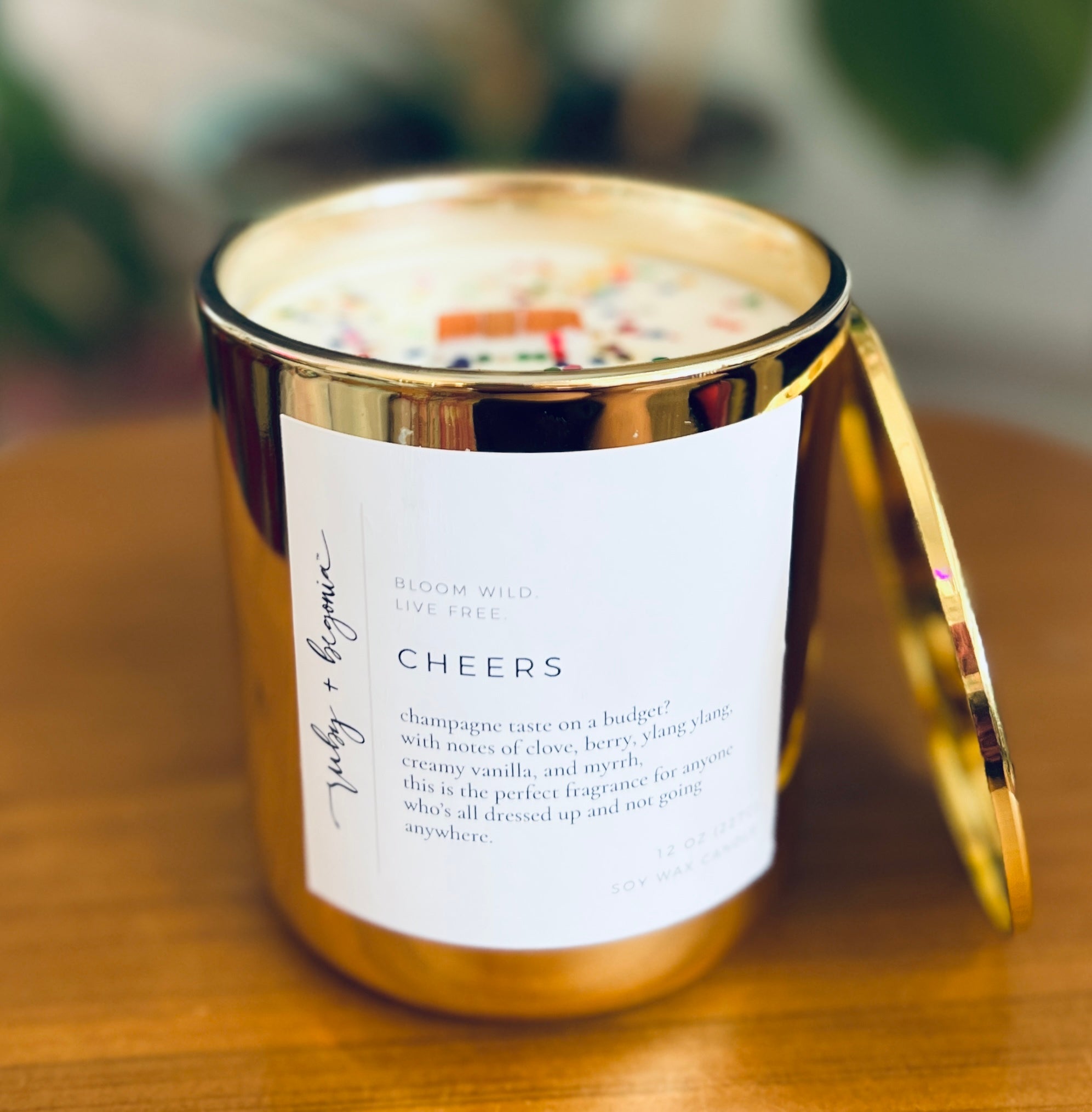 Cheers Soy Candle | Ruby + Begonia