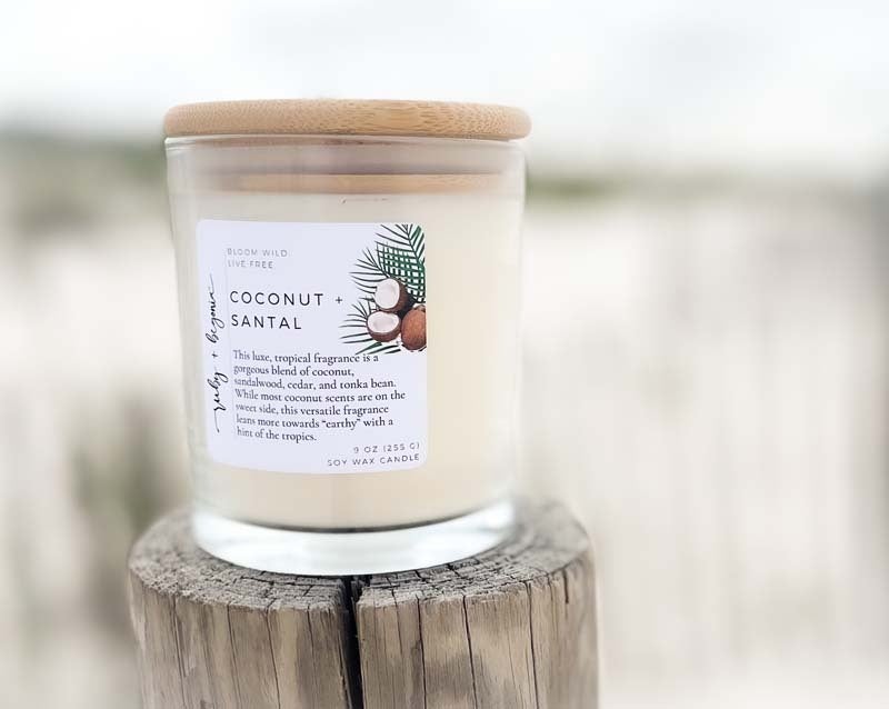Coconut + Santal Soy Candle | Ruby + Begonia