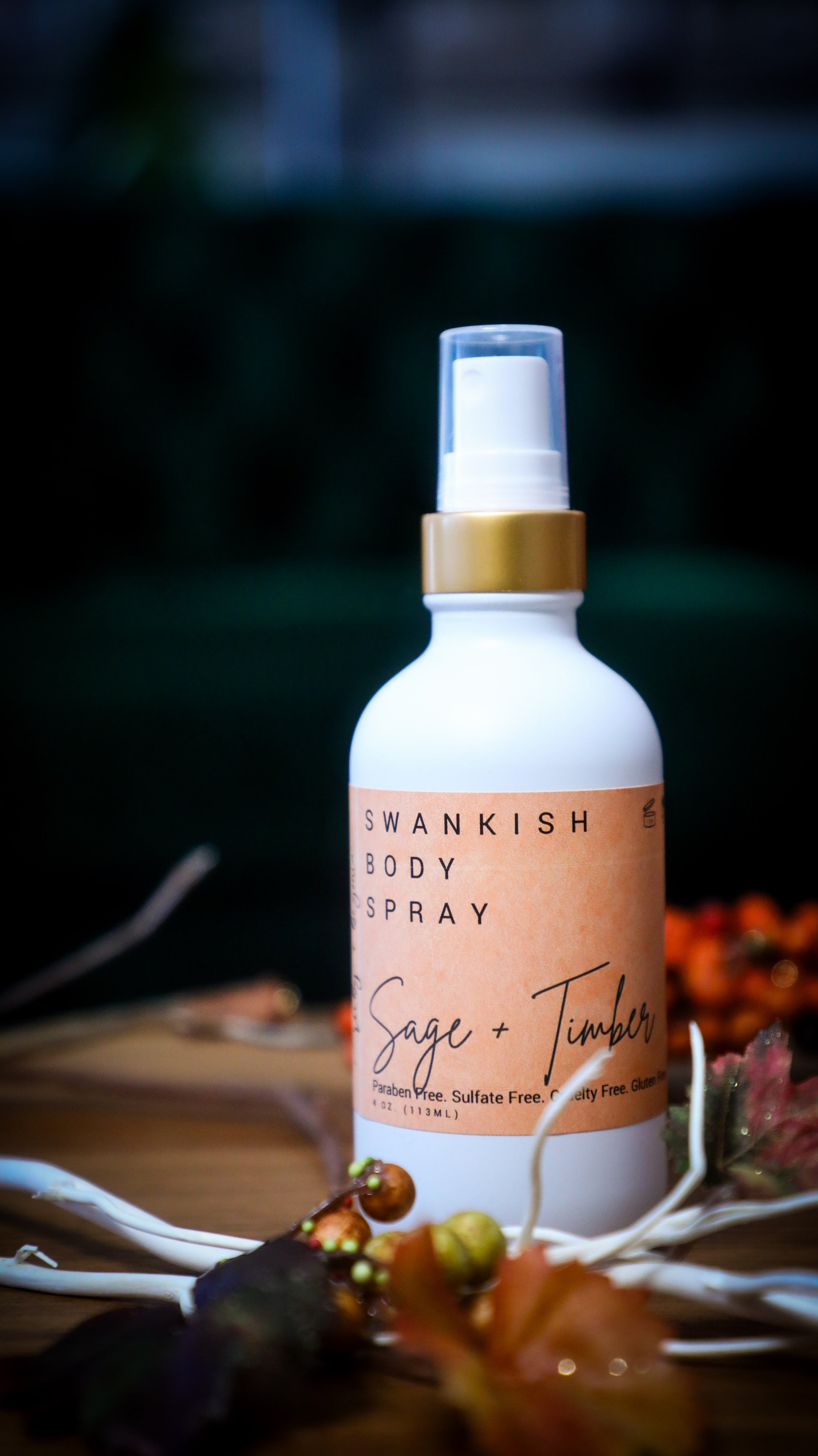 Sage + Timber Swankish Body Spray | Ruby + Begonia