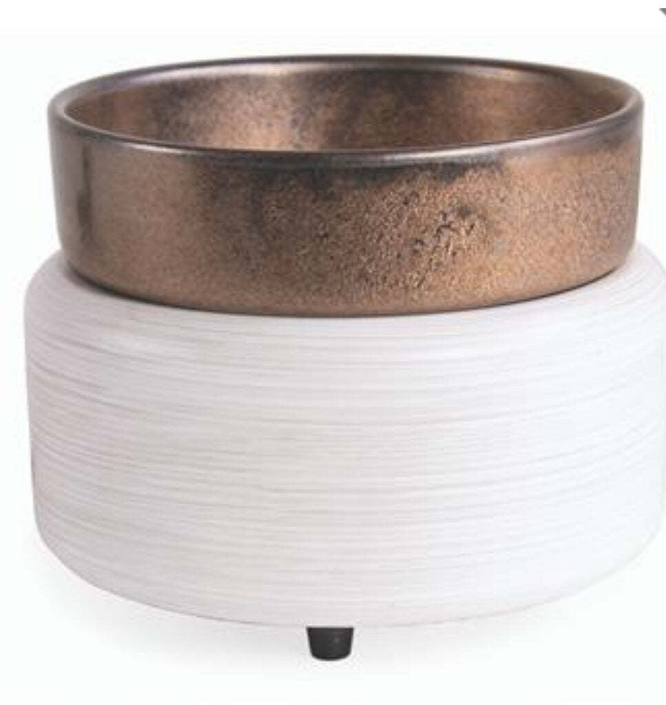 Whitewashed bronze 2-in-1 candle warmer | Ruby + Begonia